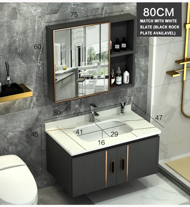 Modern Luxury Bathroom Equipment - Black Wall Mounted Vanities
