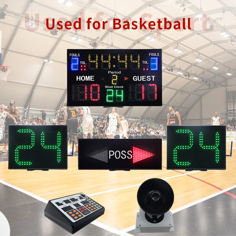 Ganxin Digital LED Scoreboard with 24s Shot Clock - 1year Warranty