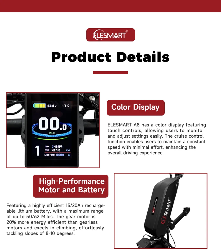 48v 1000w Wheelchair Power Attachment - Elesmart Rehab Device
