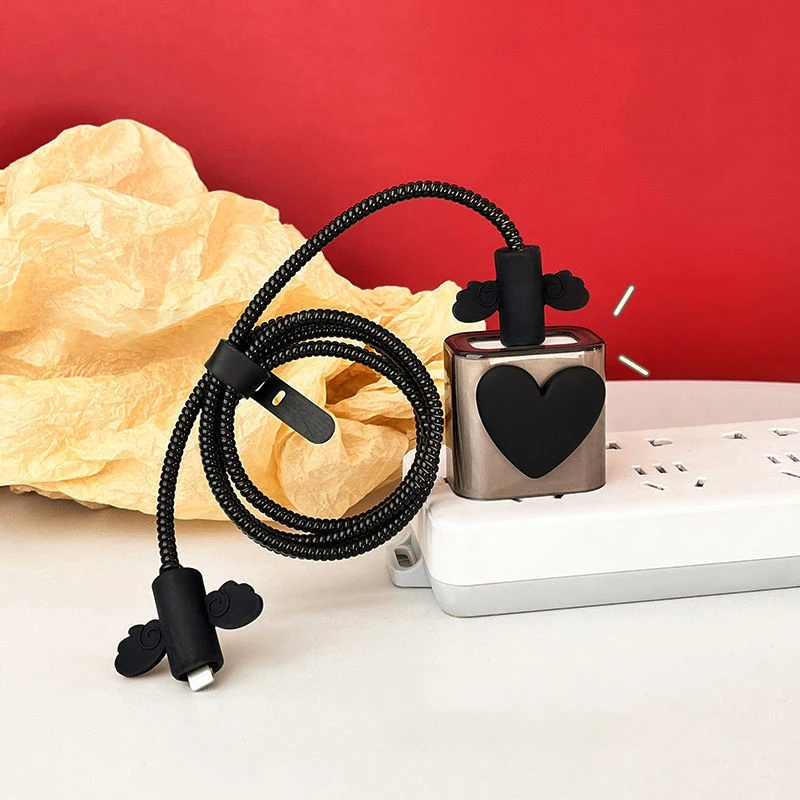Cute Love Heart Cable Protector - Kawaii USB Charging Head