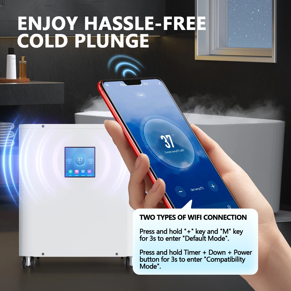 ICEGALAX 1/2HP 1HP Water Chiller WIFI APP Control Cold Plunge Chiller ...
