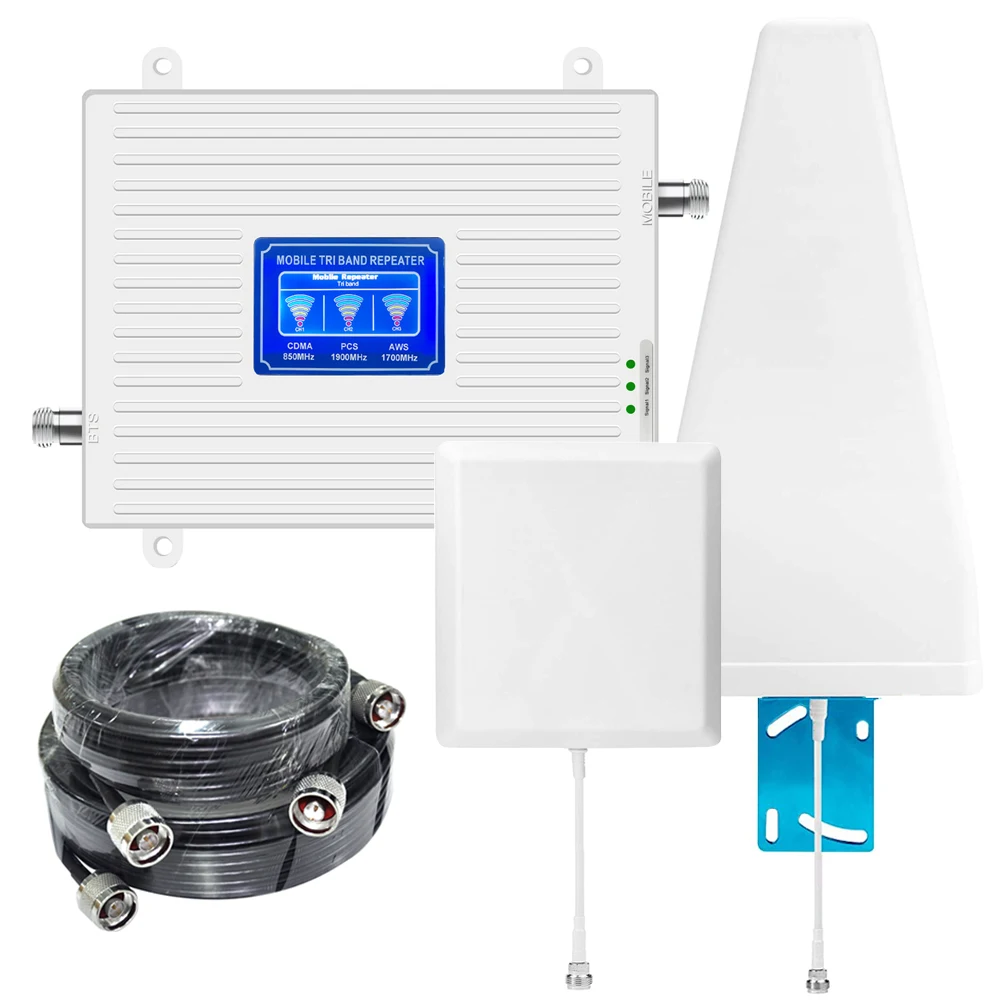 Mobile Tri Band Repeater 2g 3g 4g 850 1700 1900mhz Signal Booster ...