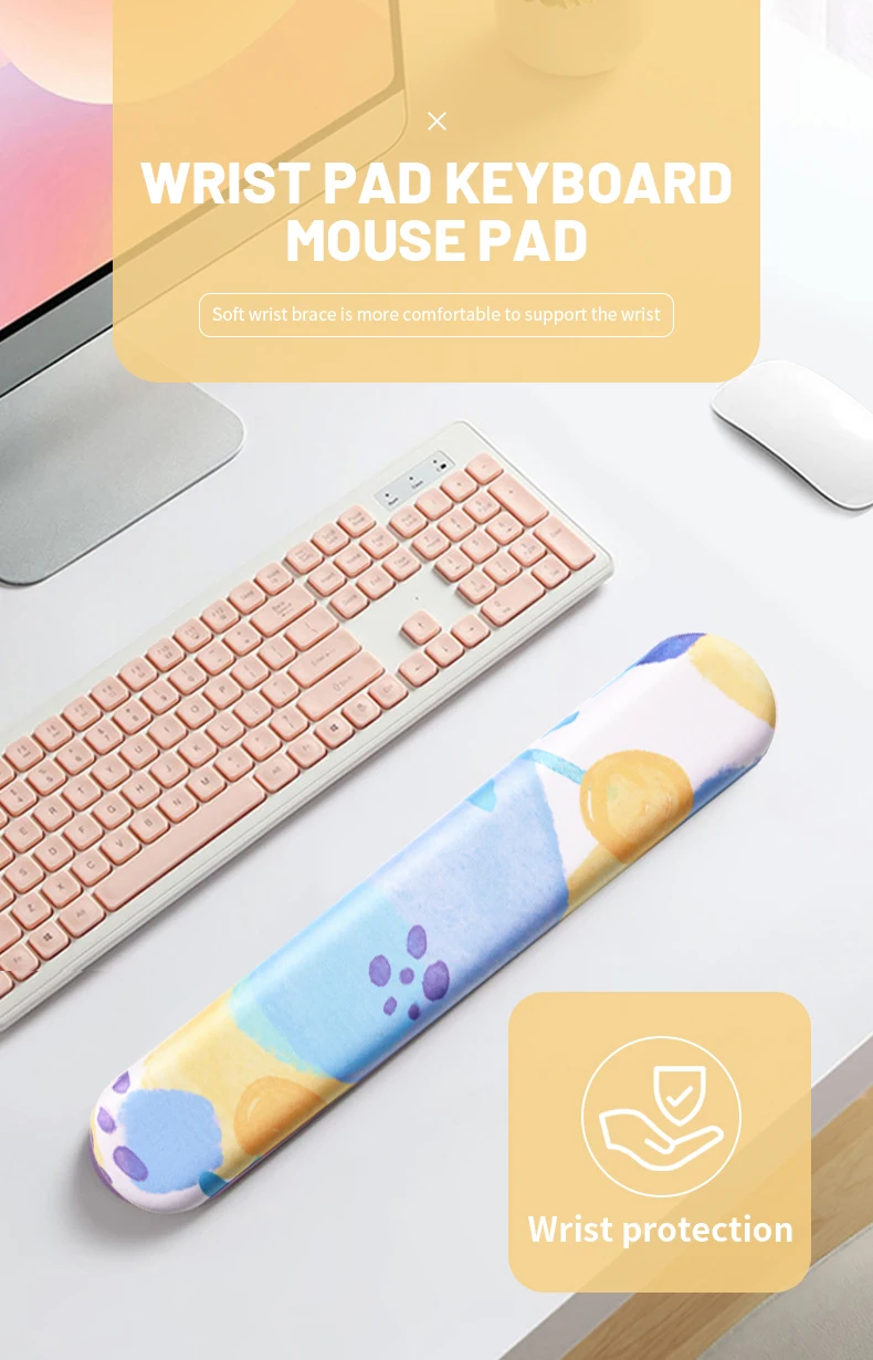 Custom Color Memory Foam Ergonomic Cartoon Anti-Slip PU Sole Keyboard ...