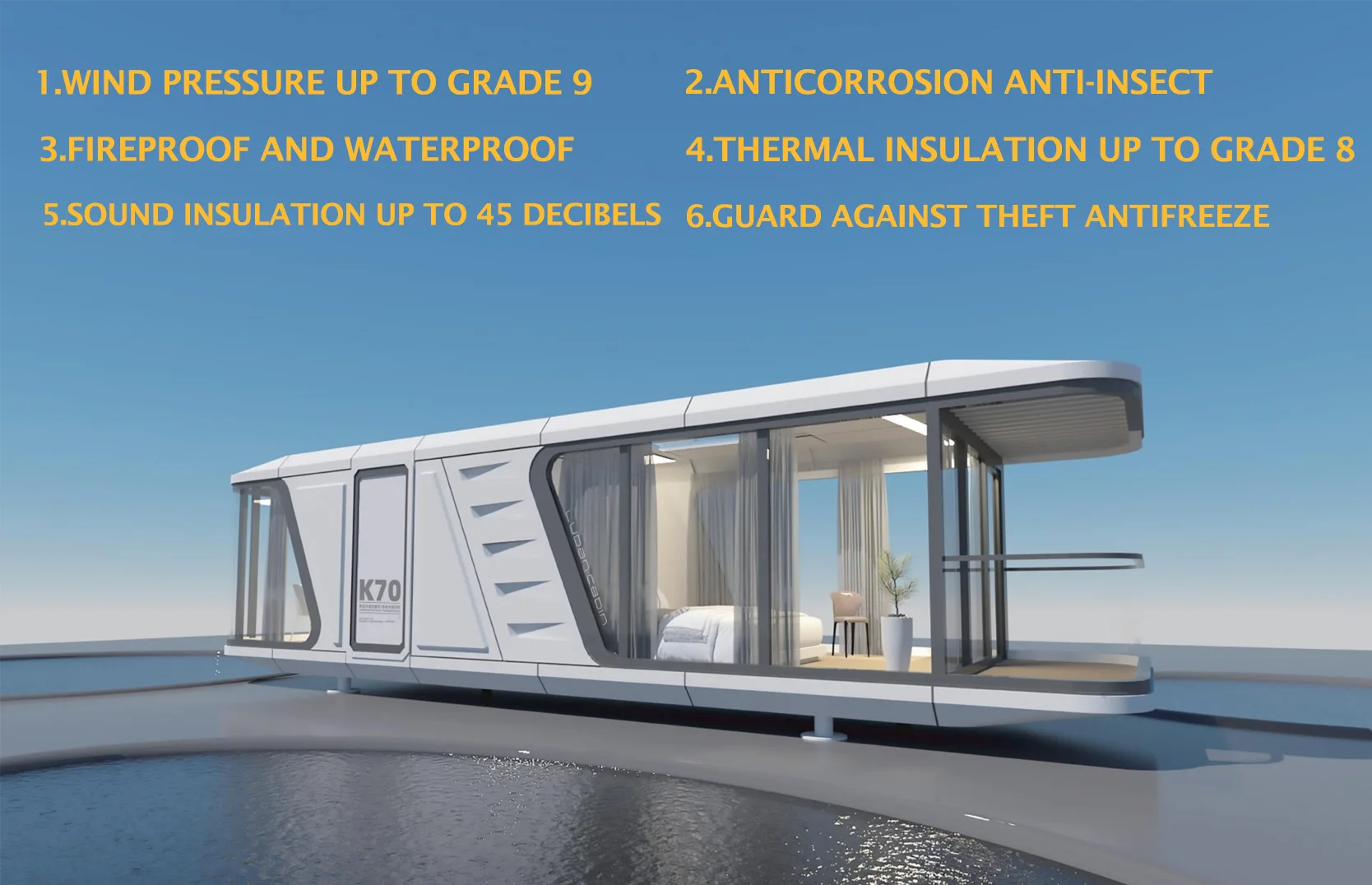 Beach Hotel Homestay Prefabricated Container House Mobile House Space ...