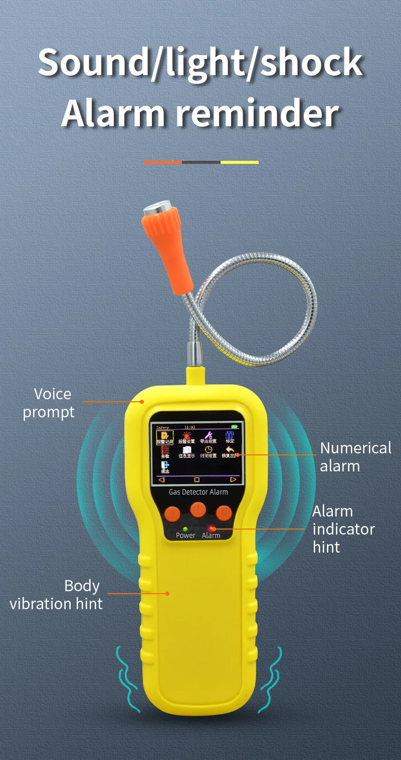 High-Precision Combustible Gas Detector Flammable Natural Gas Leak ...