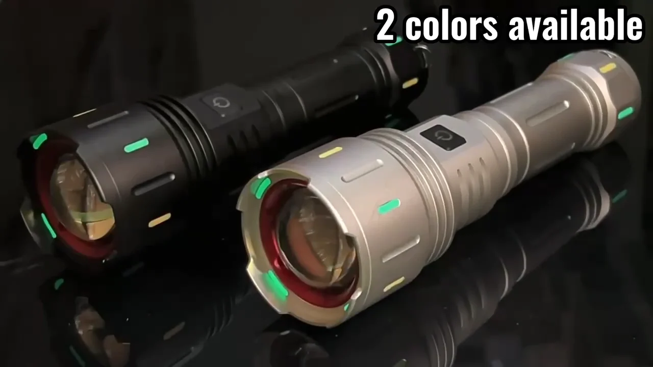 Zoom Rechargeable Tactical Throwing Torch Light Silver Lep Distance ...