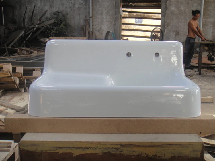 Custom Made Utility Wall Hung Cast Iron Sink for Farmhouse Kitchen