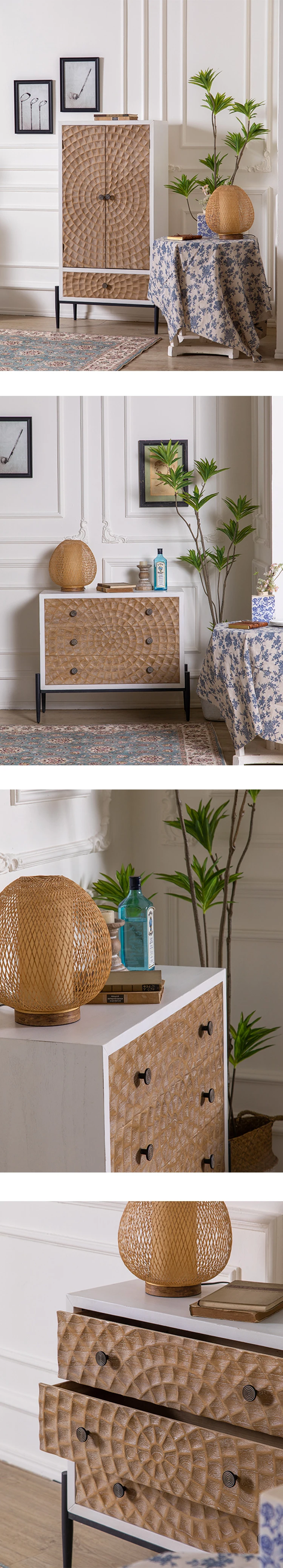 Essent Rustic Home Craft Minimalism Wooden Storage Cabinet Farmhouse ...