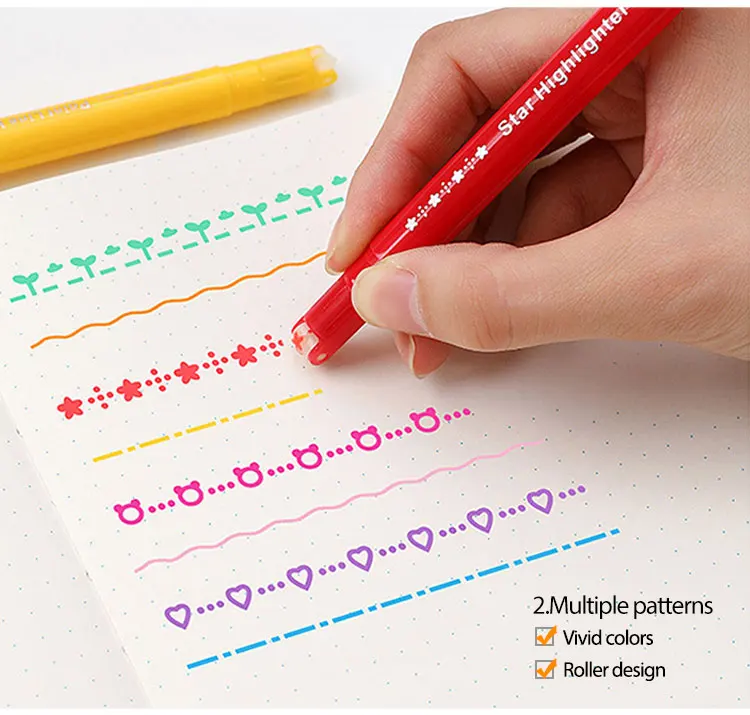 Roller Pen Markers With 8 Different Curve Shapes,Dual Purpose Hand ...