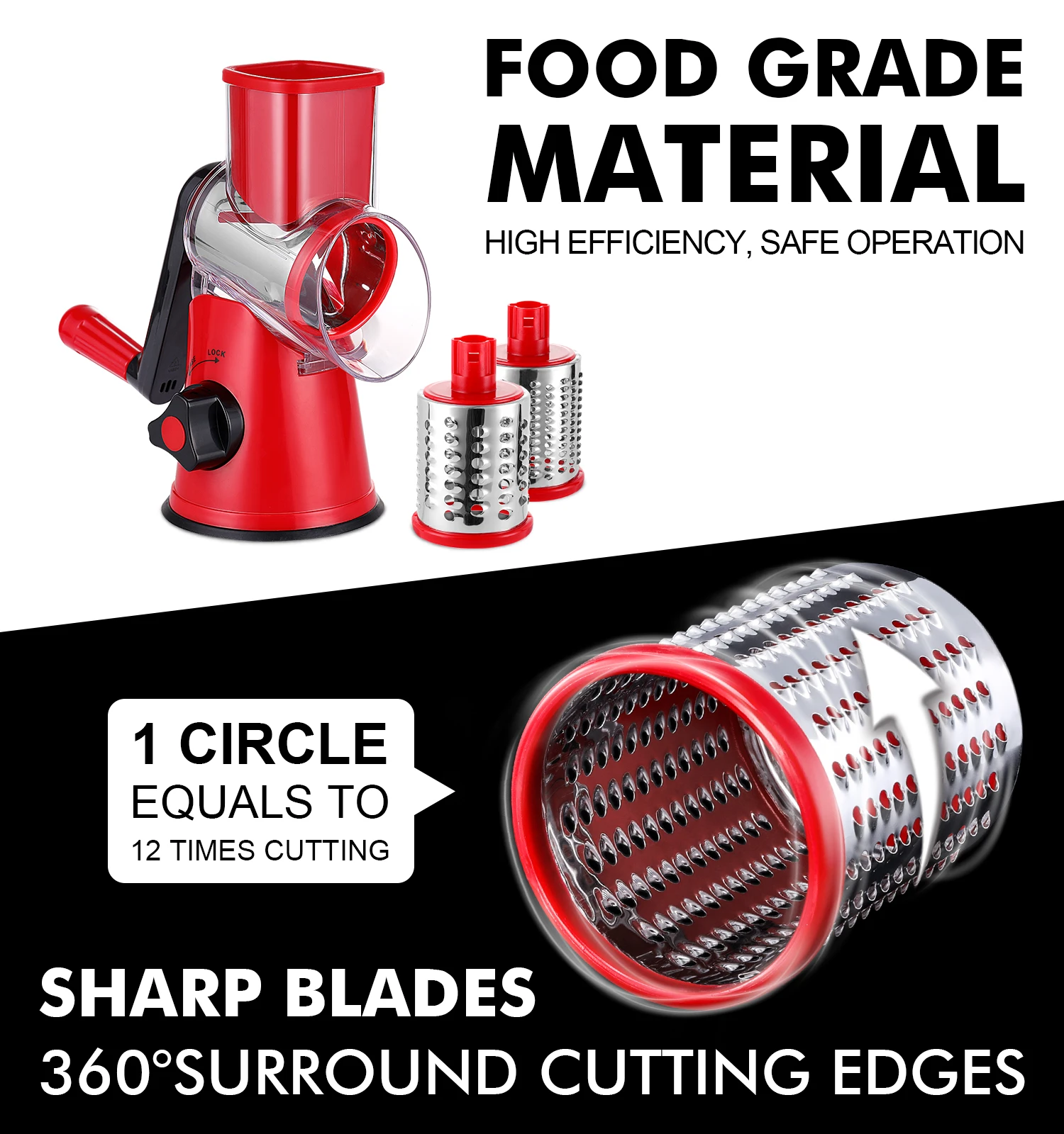 Green Salad Rotating Vegetable Grater - Durable & Versatile