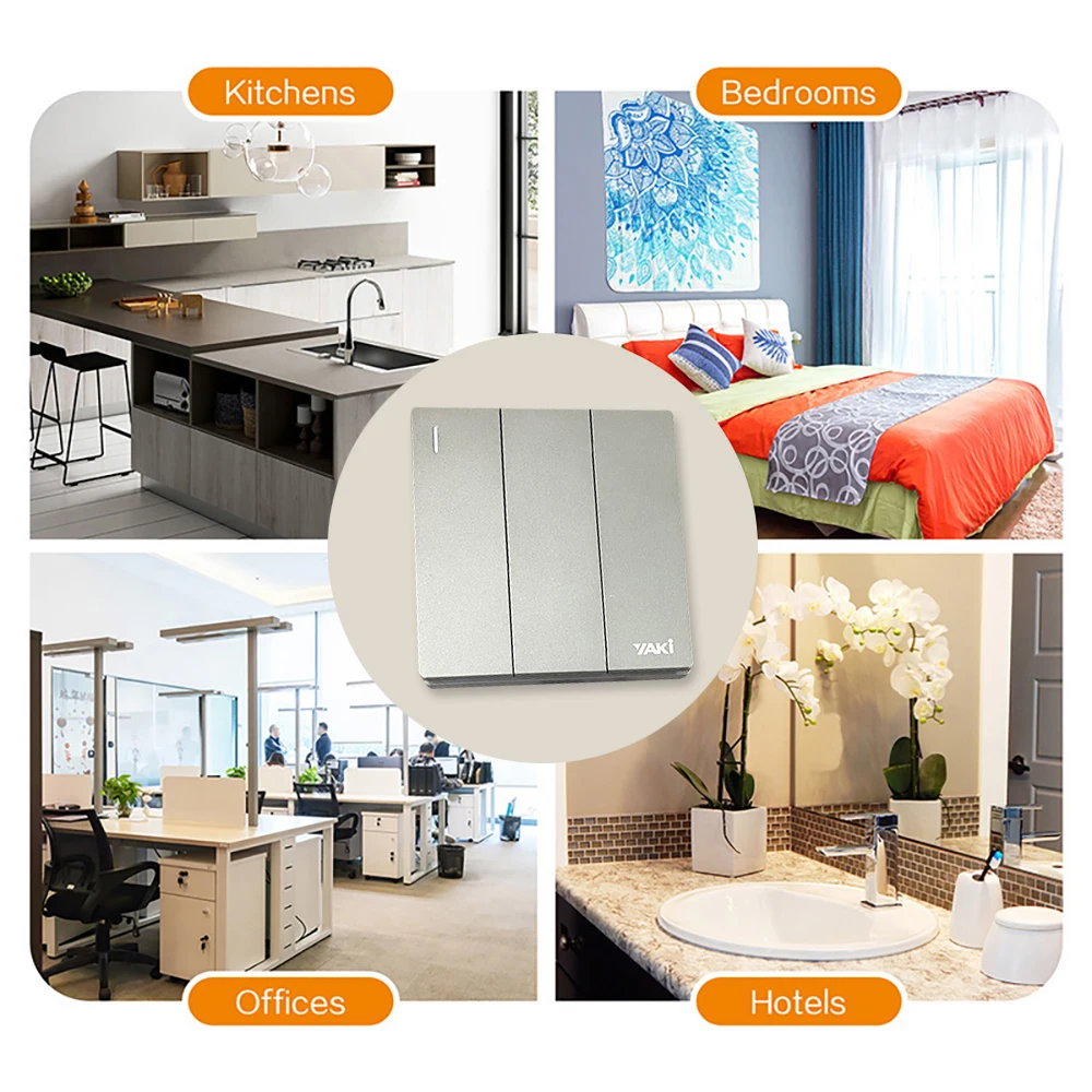 Yaki High Quality 16a Uk Socket Panel 86 Universal Plug Electric Wall ...