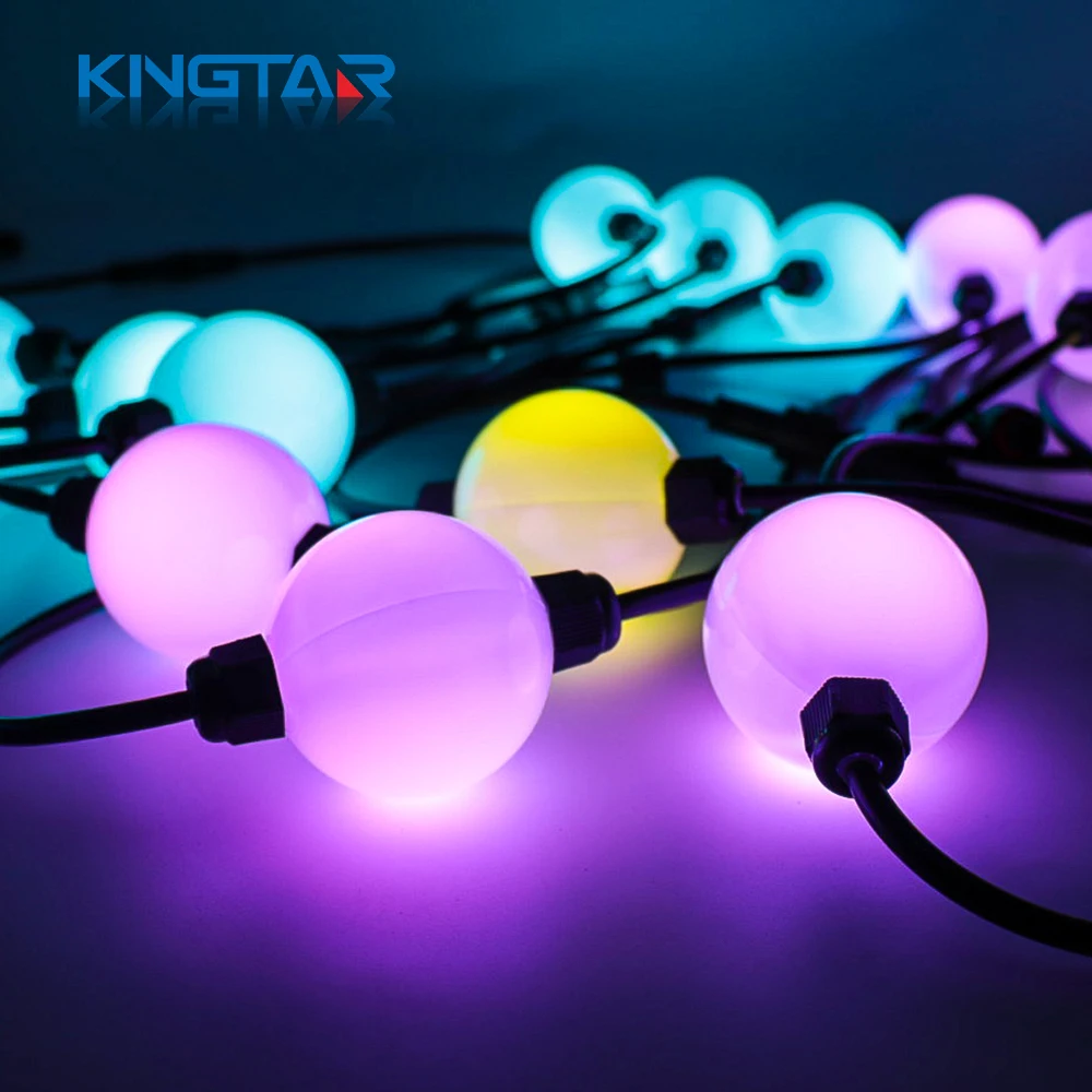50mm RGB LED Pixel Ball 360 Degree Christmas Lighting Plastic Point ...