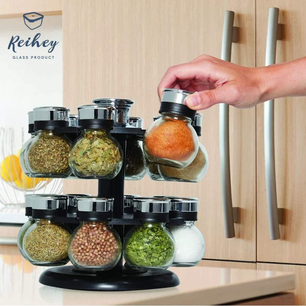 16-jar Revolving Countertop Spice Rack - Eco-friendly