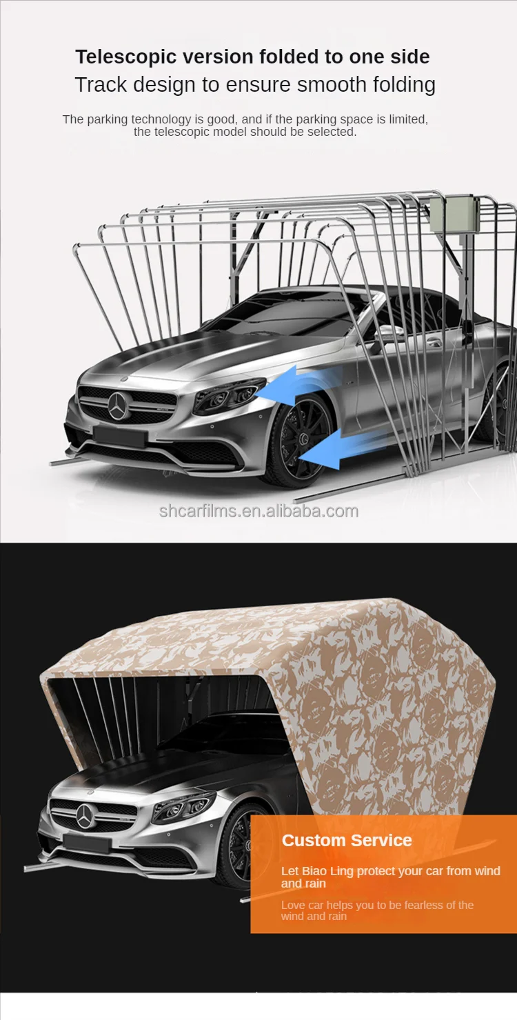 Super Sturdy Portable Lockable Carport Retractable Folding Car Garage ...