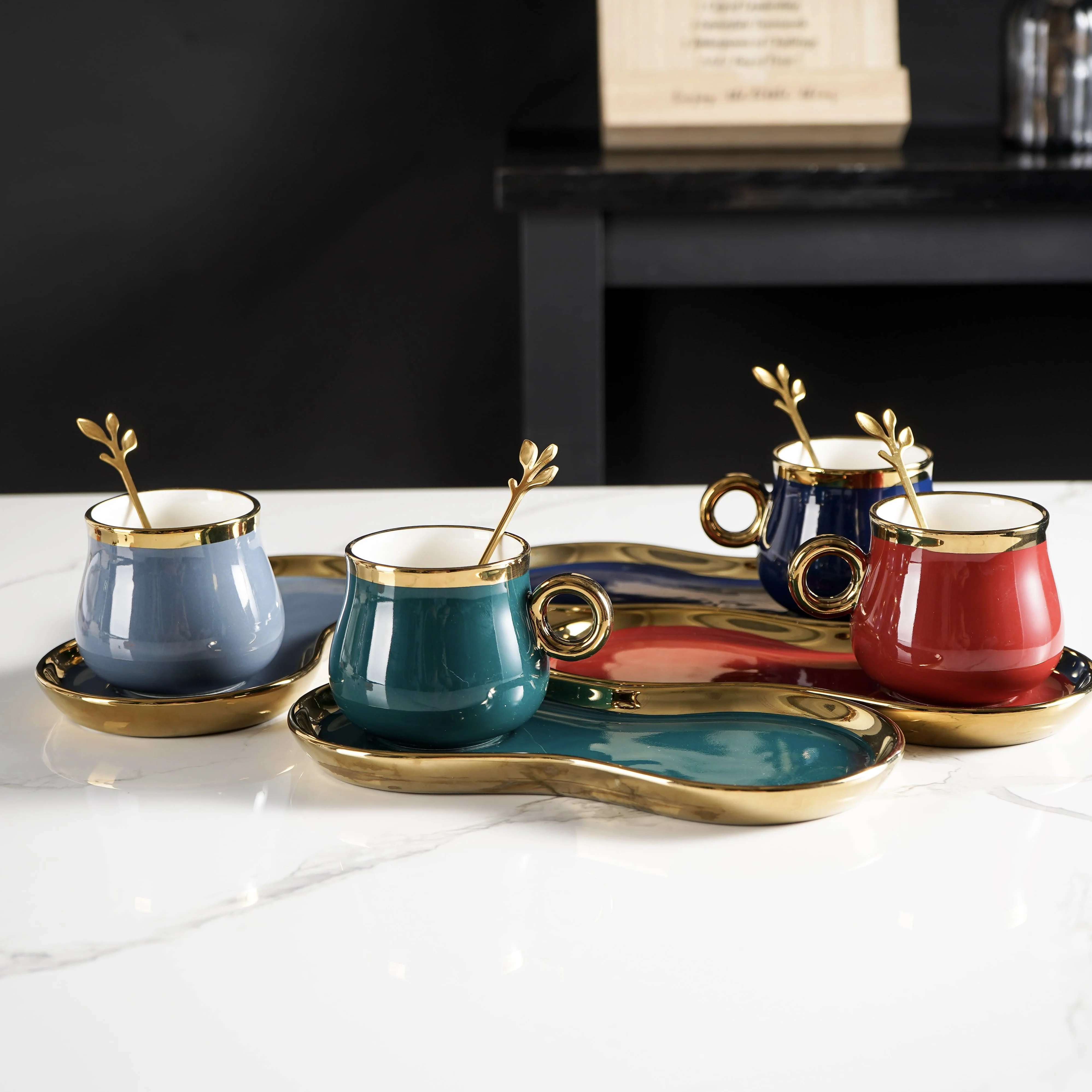 Europe High Quality Custom 200ml 8oz Porcelain Coffee Mug And Saucer ...