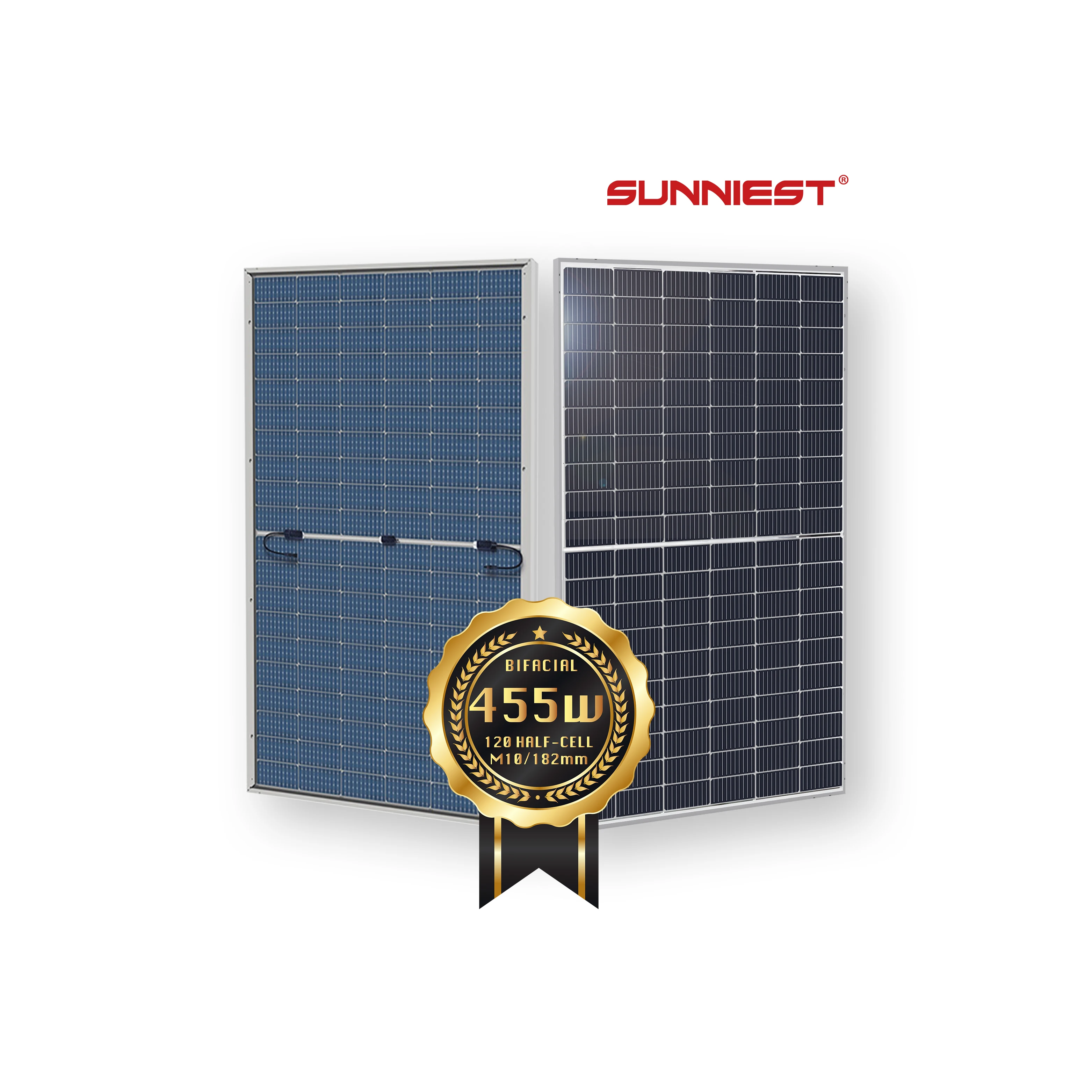 Residencial Custom Shape Monocristaline Double Glass Bifacial 455w Mono ...