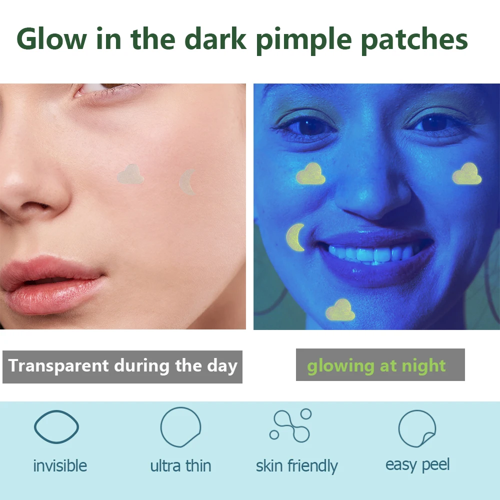 Glow in the Dark Pimple Patches - Invisible Acne Treatment