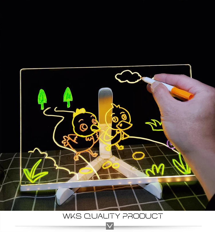 Factory OEM Writing Light Clear Desktop Whiteboard with Stand Led ...