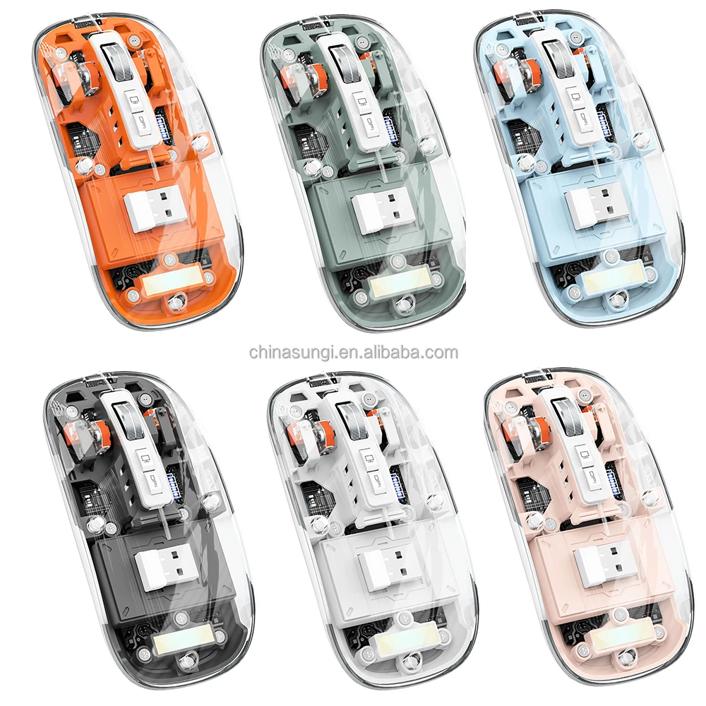 Transparent Wireless Mouse - Sunzi BT5.1/2.4G Bluetooth