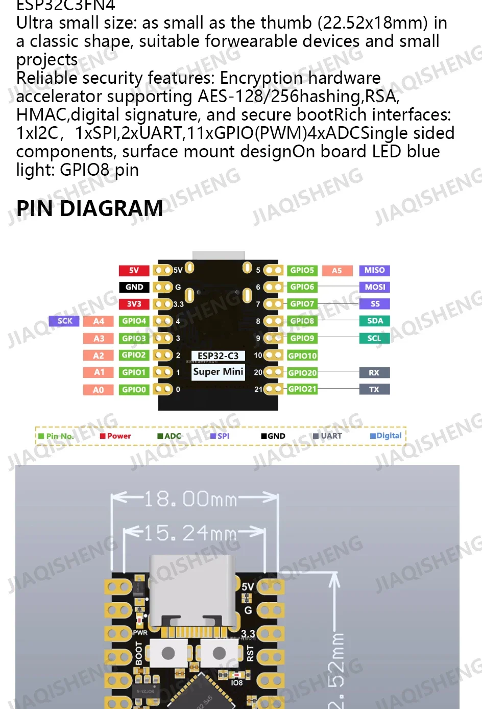 Esp32-c3 Development Board Esp32 Supermini Development Board Esp32 ...
