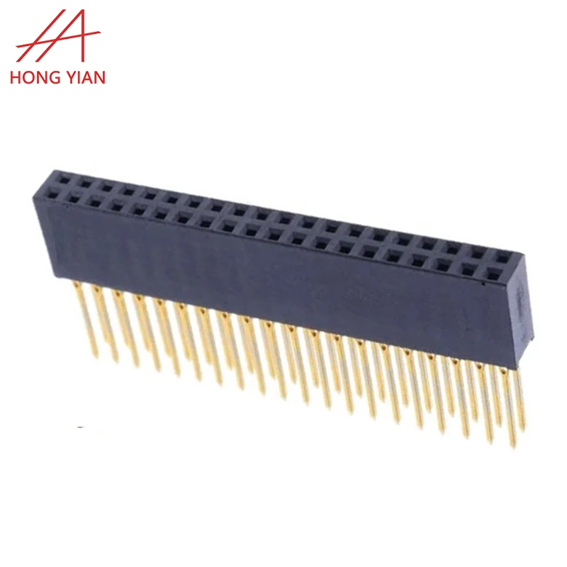 2.54mm Pitch Female Header Socket 2*20 Pin 40 10 30 Position Straight ...