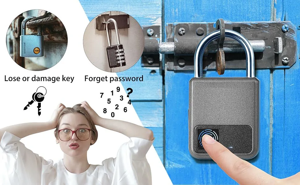 Smart Fingerprint Biometric Luggage Case Padlock - Secure & Convenient