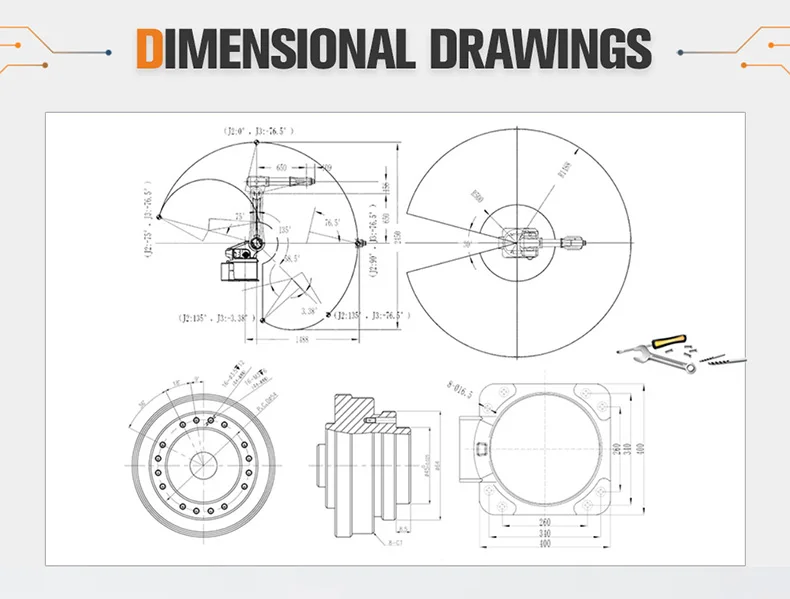 Payload 10 Kg Robot Arm - 1500mm Length for Loading/unloading