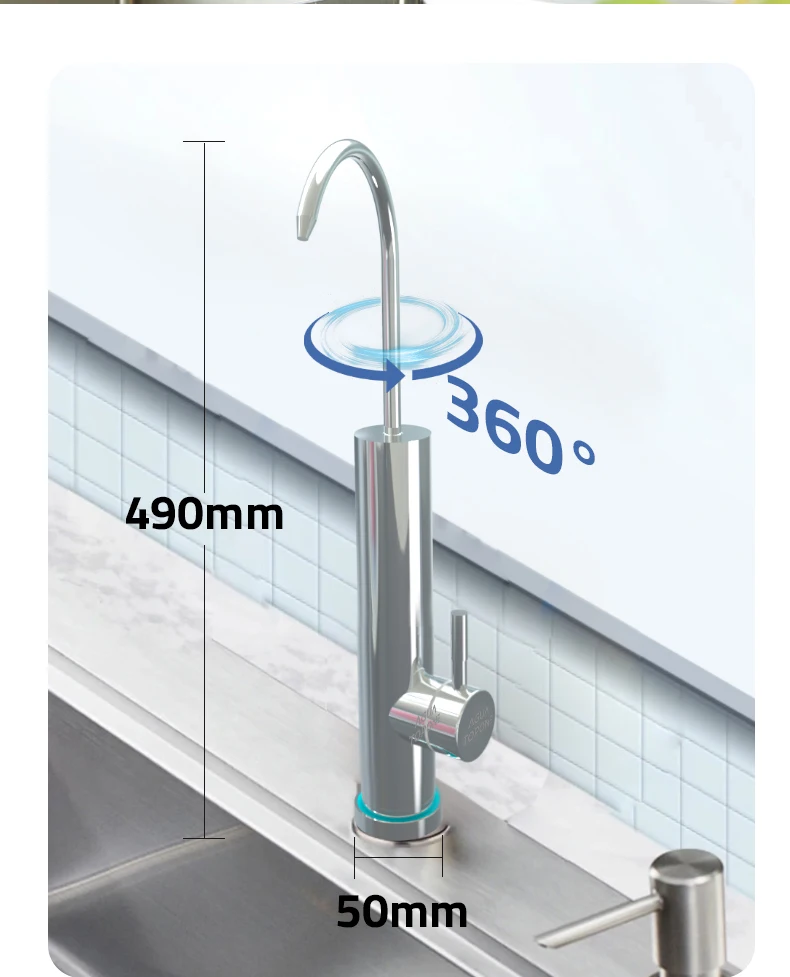 Household 3lpm Uvc Led Water Faucet Automatic Stainless Steel ...