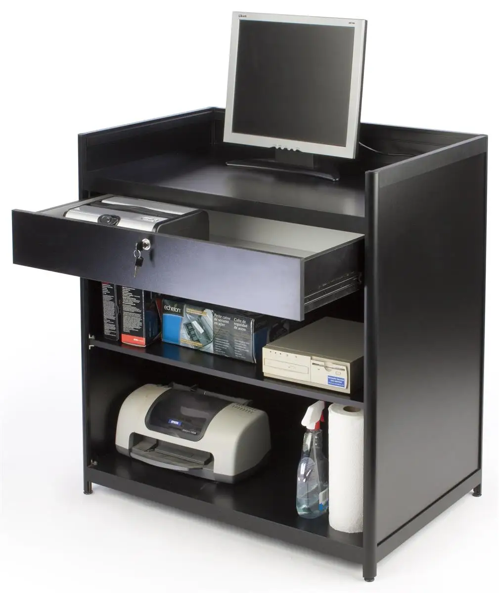 Hikuya Cash Register Stand With Locking Drawer And Adjustable Shelf ...