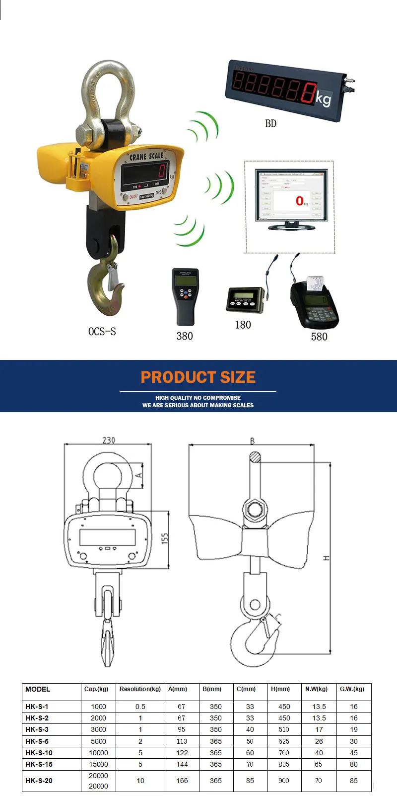 HK-SW Crane Scale - Precision and Connectivity Redefined