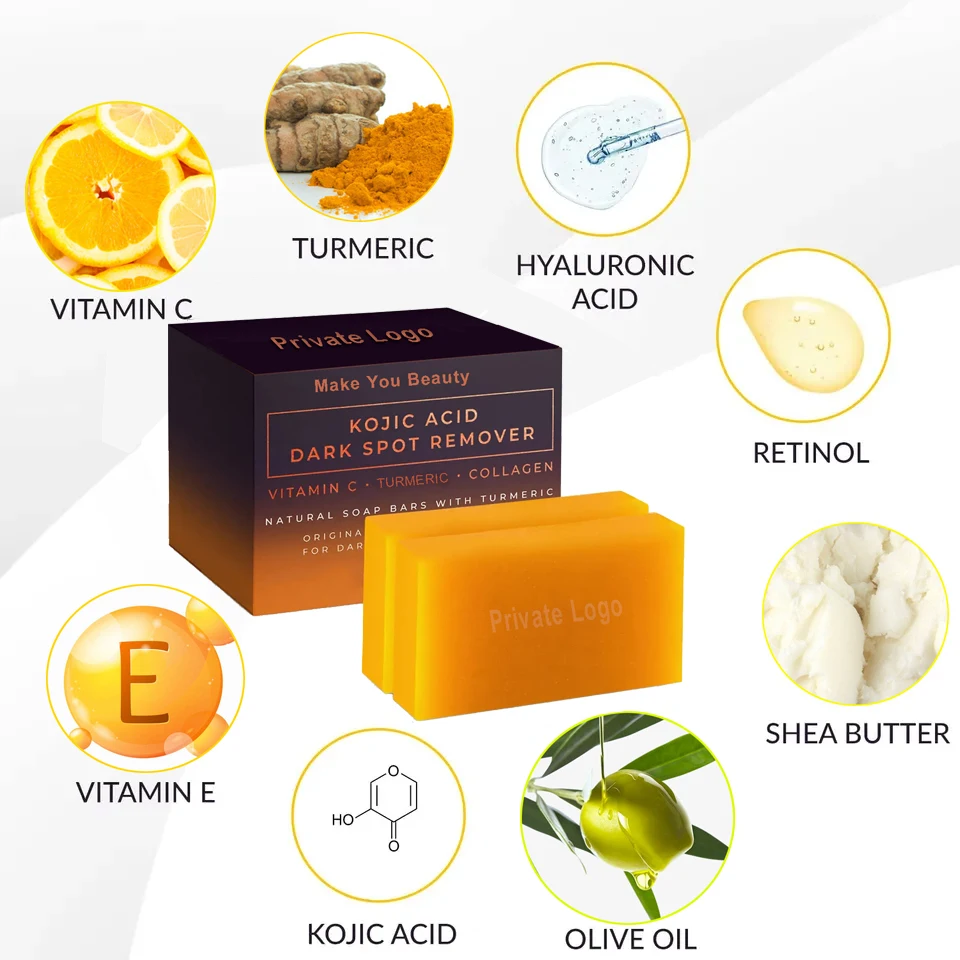 Kojic Acid Soap - Handmade Whitening Bars with Turmeric