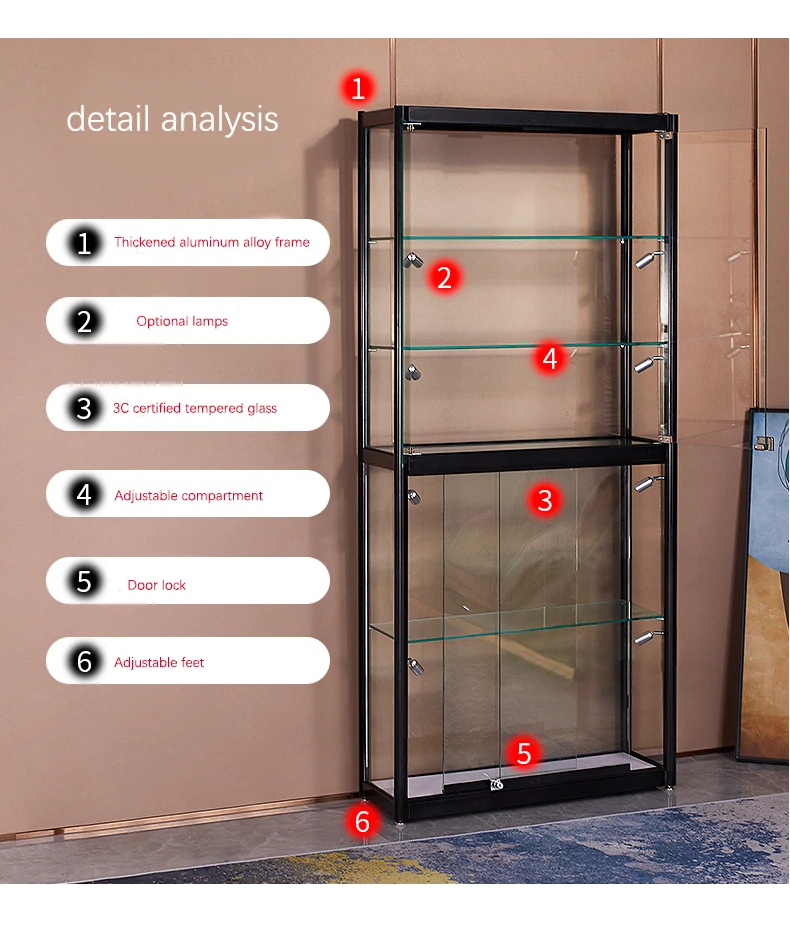 Full Vision Glass showcase Display Cases Glass Store Mobile Phone ...