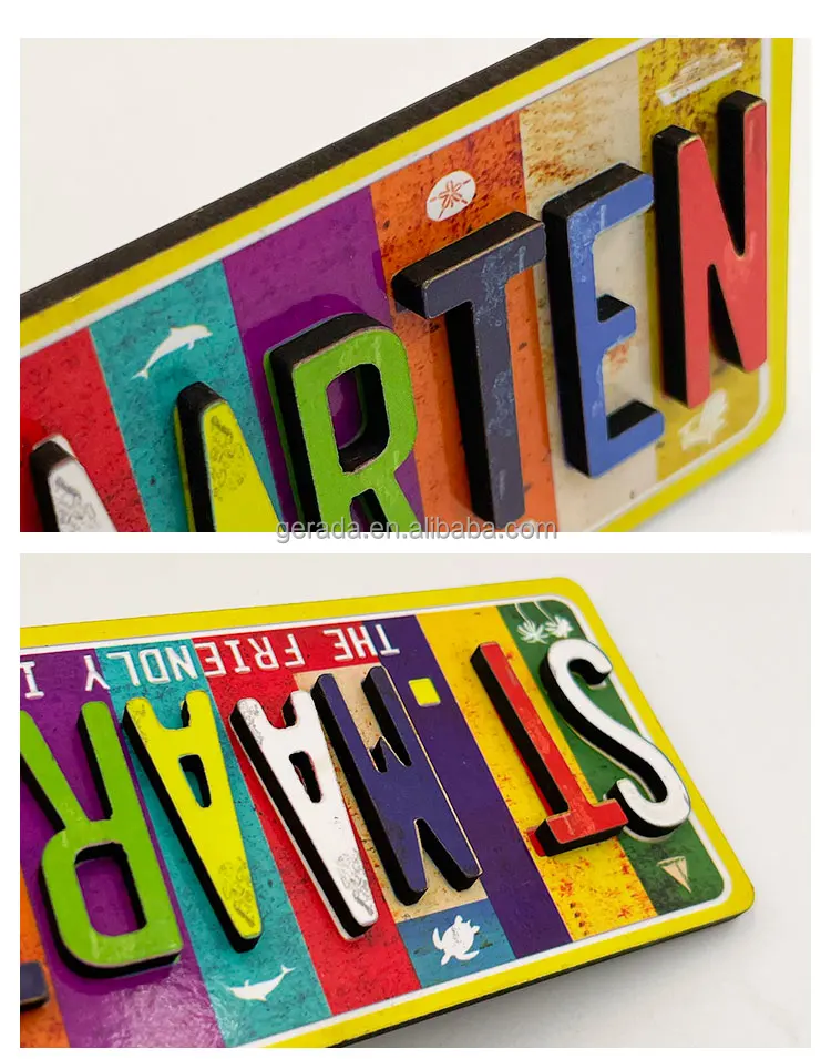 Customized Miami Beach, Florida, St.Maarten MDF Letters Fridge Magnet ...