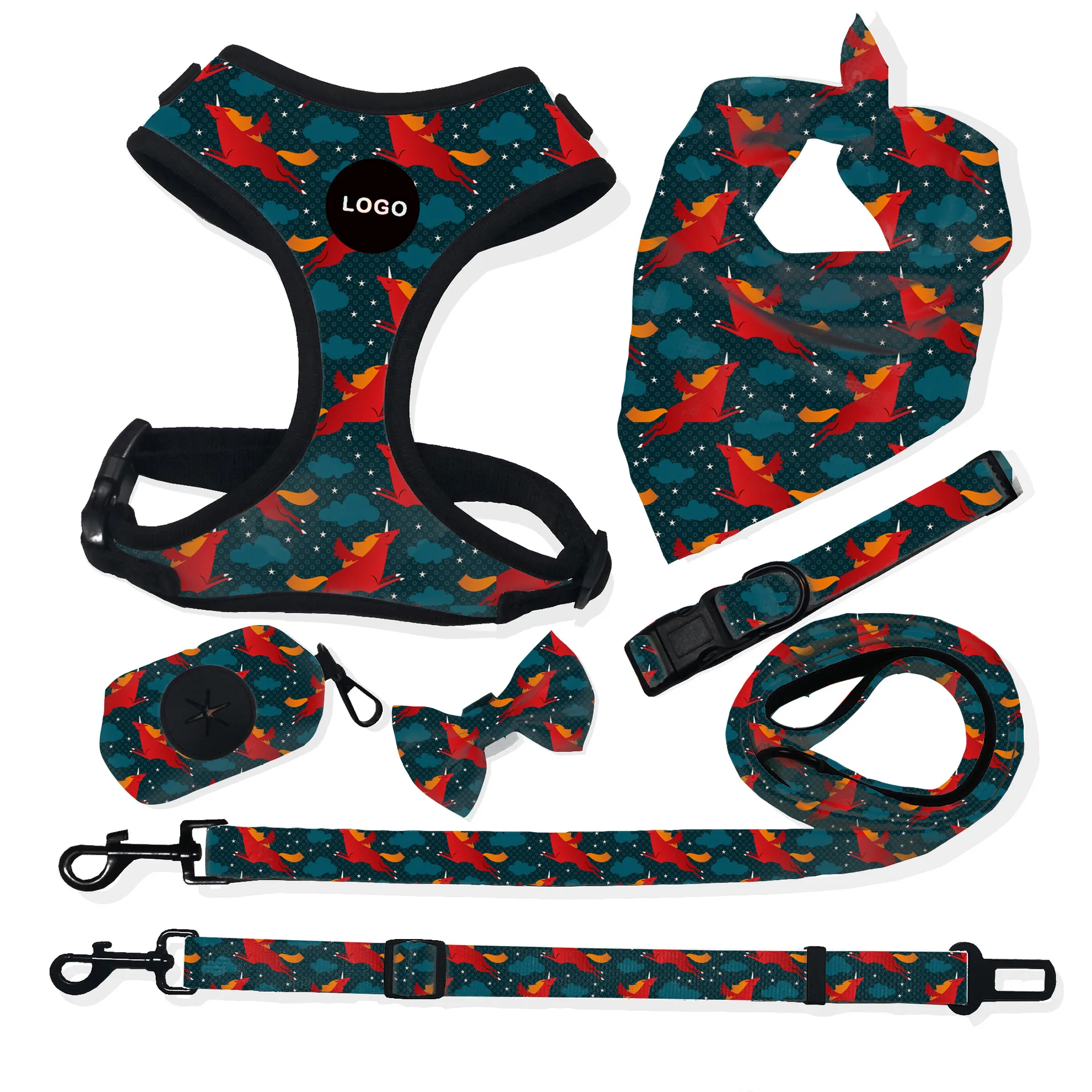 WELLGO Custom Soft Comfortable Padded Neoprene Dog Harness Sublimation ...