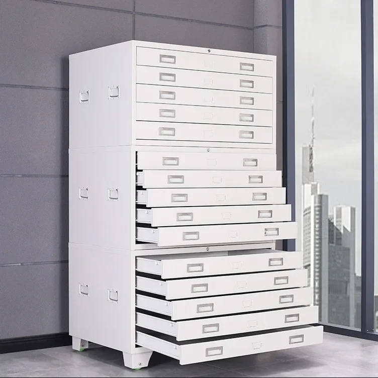 Metal A0 Paper Map Cabinet Plan 5 Drawers Filing Cabinet Steel A1 Paper ...