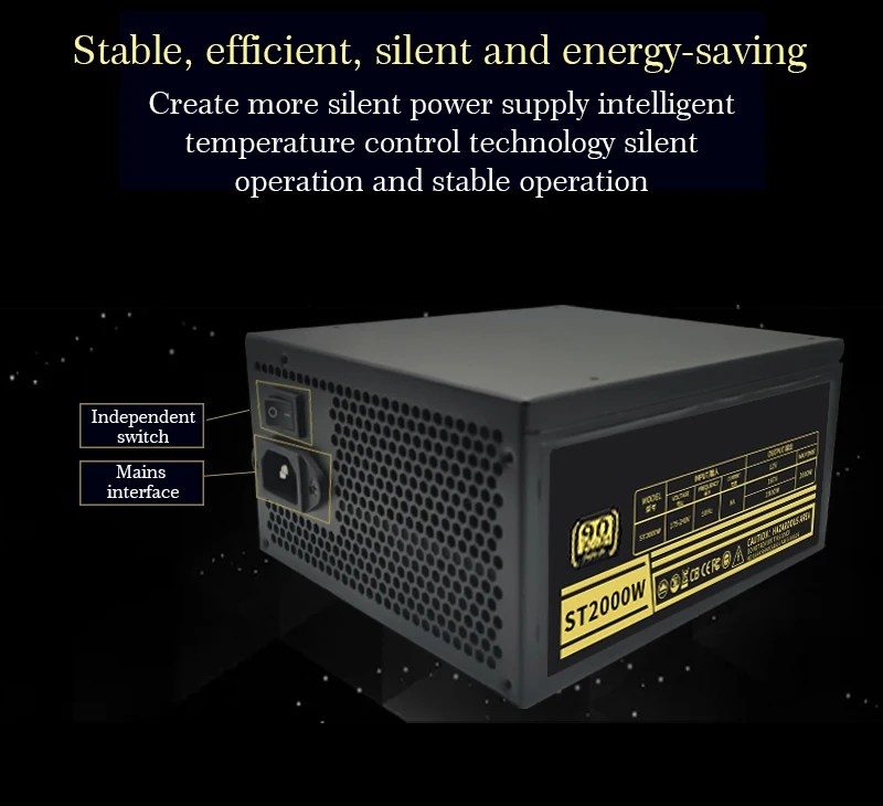 Computer Power Supply Psu Rated 2000w For Atx Computer Case Gaming ...