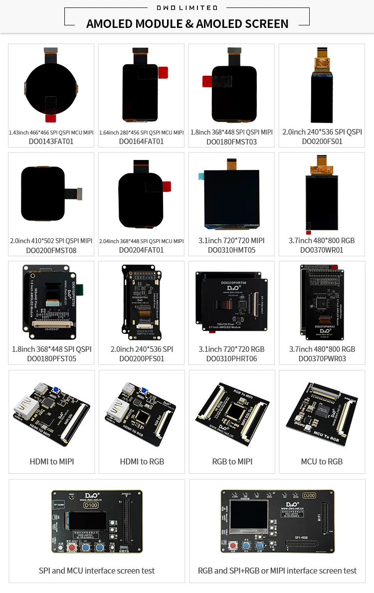 Amoled Do0143fat01 1.43inch 466*466 Spi Qspi Mcu-i8080-8bit Mipi Display Stm32 Esp32 Raspberry ...