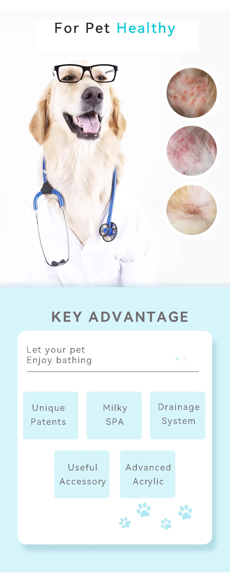 New design Pet Grooming SPA Bath Tubs With Function of Water Recycle ...