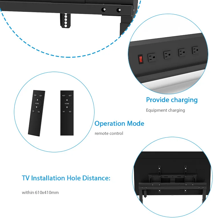 Height Adjustable Tv Lifting Rack With Movable Base Tv Stand Lift For ...