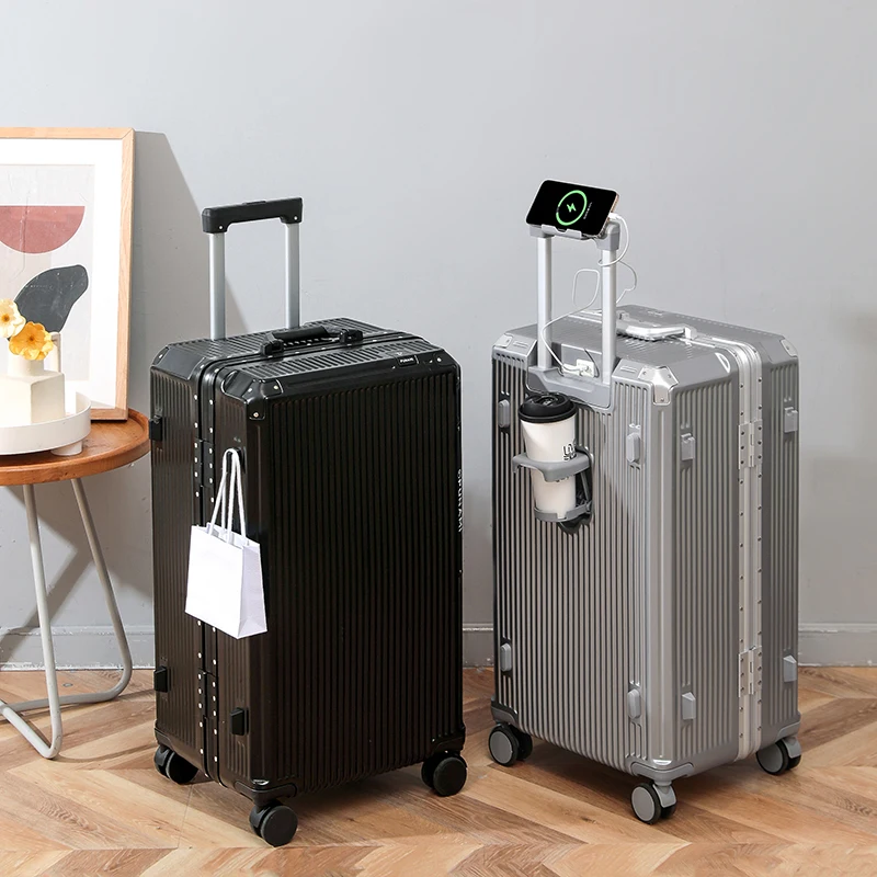 2024 New Aluminum Frame Cabin Crew Luggage Travel Suitcase Fashion ...