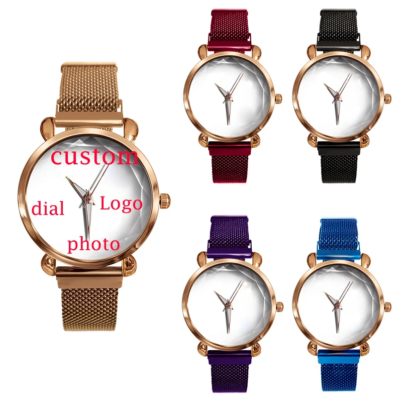 Unique DIY Gift Wristwatch Custom Picture Dial Logo Metal Quartz Photo ...