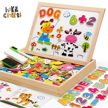 Custom Kids Puzzle Box With Writing Blackboard Magnetic Drawing Board ...