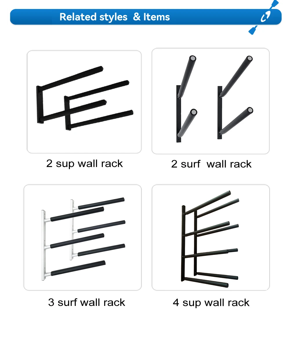 Diy Horizontal Stand Up Paddle Board Sup Rack Dual Wall Mounted Rack ...