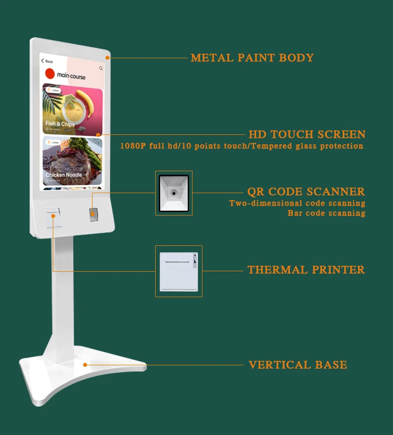 Self Ordering Touch Screen Freestanding Payment Interactive Self ...