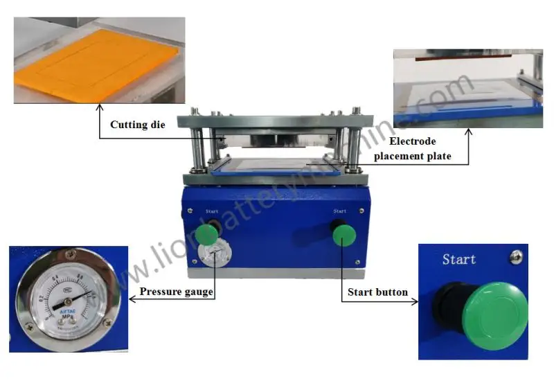 Laboratory Small Pneumatic Pouch Cell Battery Sheet Die Cutter Machine ...