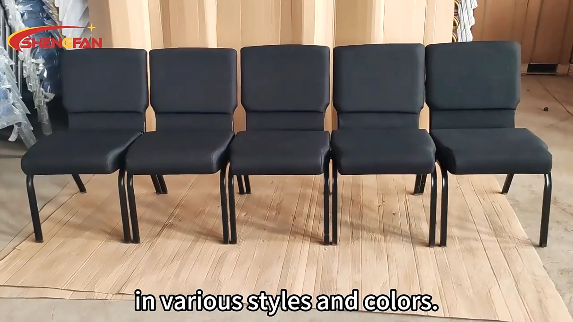 Comfortable Seat Wholesale Church Priest Chairs Interlocking Black ...