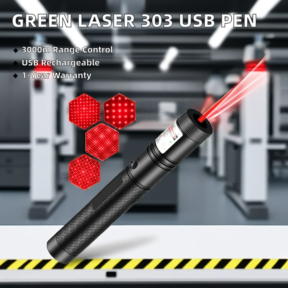 Hot Sale USB Rechargeable High Power 303 Stars Custom Logo Green Laser ...
