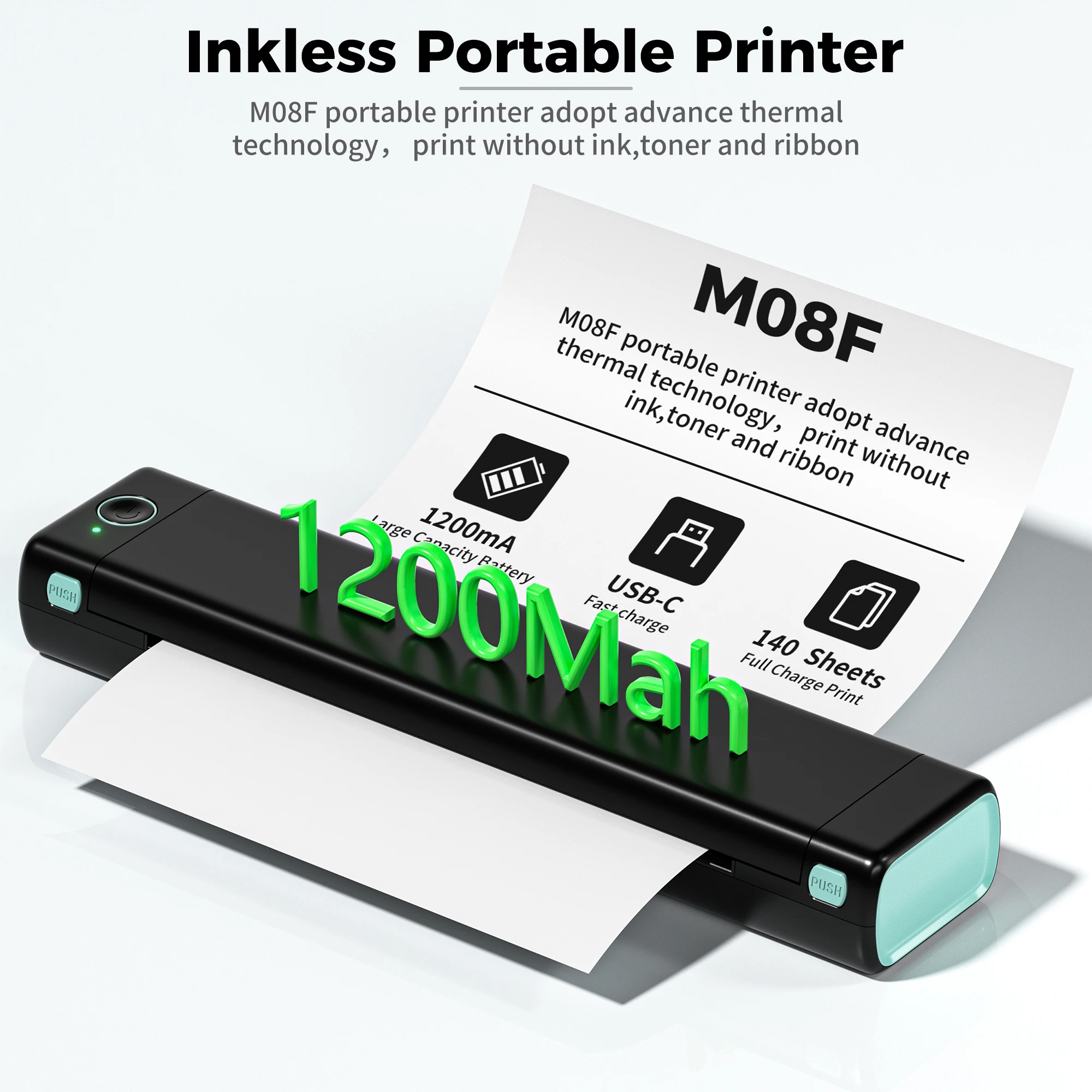 Good Seller A4 Machine Phomemo M08F Handheld Printer Mini A4 Portable ...