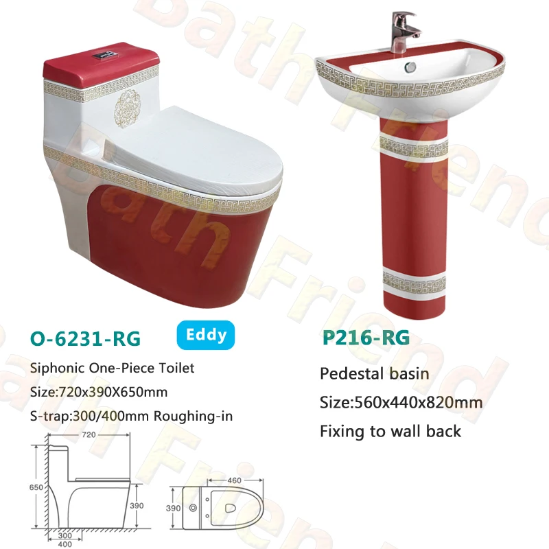 Luxury Style High Grade Porcelain Water Saving Sanitary Ware Golden ...