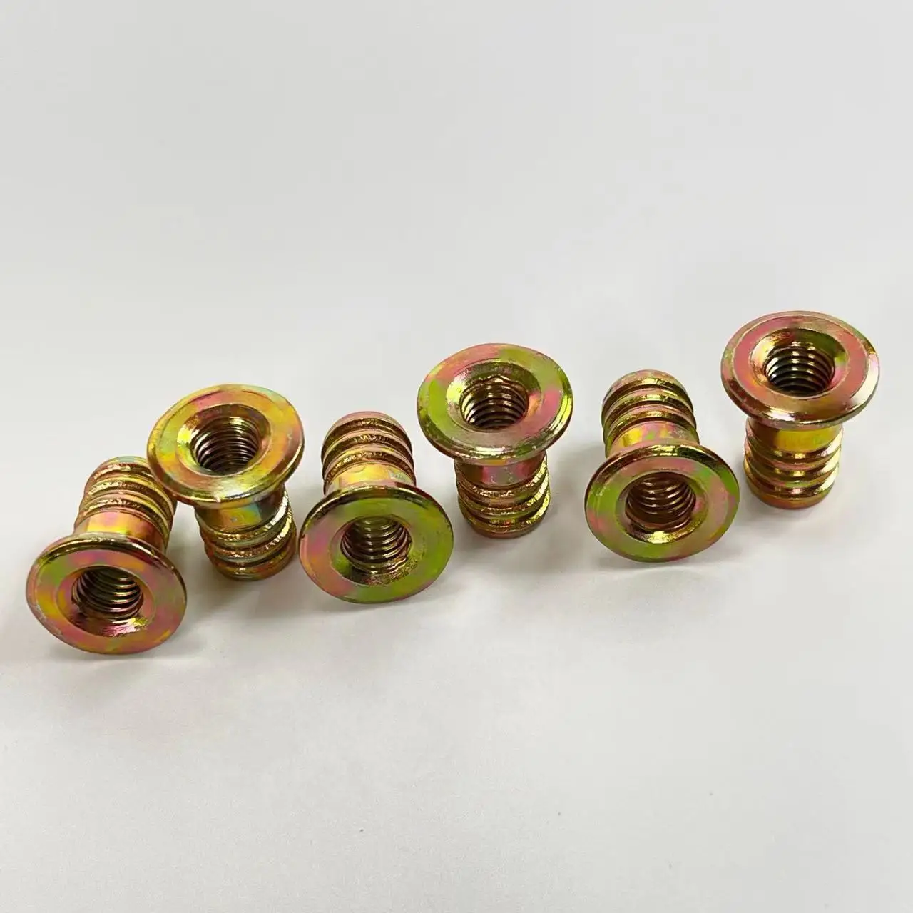 M6 Steel Furniture Fasteners Yellow Zinc Plated Tnut Insert Nuts For ...